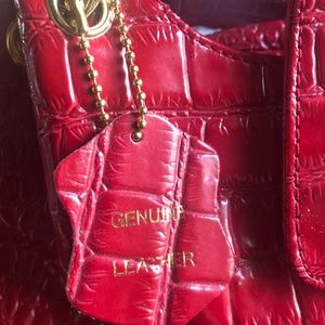 Isabella Adams | Bags | Isabella Adams Red Leather Croc Embossed ...